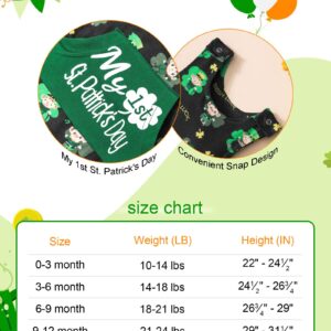 KANGKANG St Patricks Day Baby Boy Outfit My First St Patricks Day Baby Boy Outfit Baby Boy Clothes 3-6 Months Baby Rompers Overalls Hat