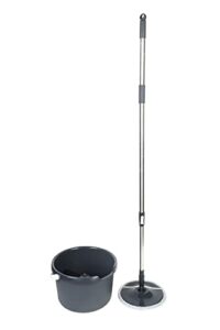 grand automatic lifting dry and wet spin mop and bucket gray