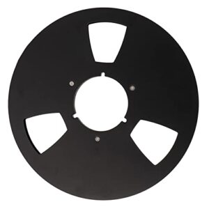 14 10 Inch Empty Tape Reel 3 Holes Easy Use Empty Disc Opening Machine Parts Recording Tape Reel Aluminum Alloy Universal for Accessory (Black)