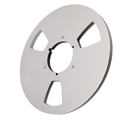 14 10 Inch Empty Tape Reel, Recording Tape Reel Convenient Aluminum Alloy Universal 3 Hole Empty Disc Opening Machine Parts for Reel Tape Recorder Accessory (Silver)