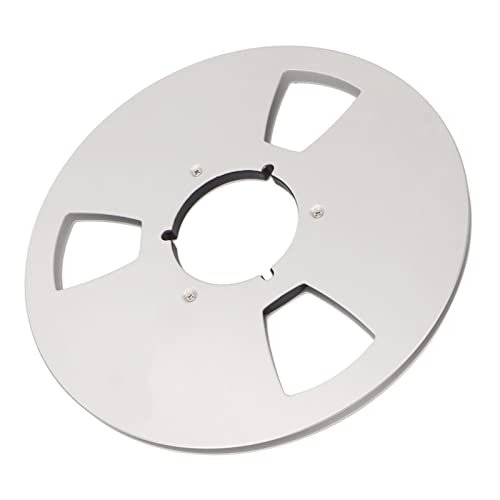 14 10 Inch Empty Tape Reel, Recording Tape Reel Convenient Aluminum Alloy Universal 3 Hole Empty Disc Opening Machine Parts for Reel Tape Recorder Accessory (Silver)