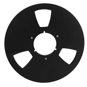 14 10 Inch Empty Tape Reel 3 Holes Easy Use Empty Disc Opening Machine Parts Recording Tape Reel Aluminum Alloy Universal for Accessory (Black)