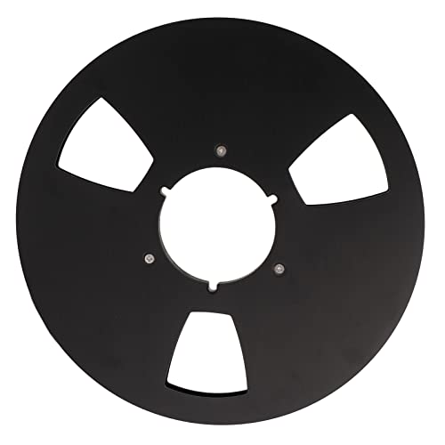 14 10 Inch Empty Tape Reel 3 Holes Easy Use Empty Disc Opening Machine Parts Recording Tape Reel Aluminum Alloy Universal for Accessory (Black)