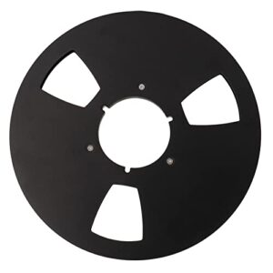 14 10 Inch Empty Tape Reel 3 Holes Easy Use Empty Disc Opening Machine Parts Recording Tape Reel Aluminum Alloy Universal for Accessory (Black)