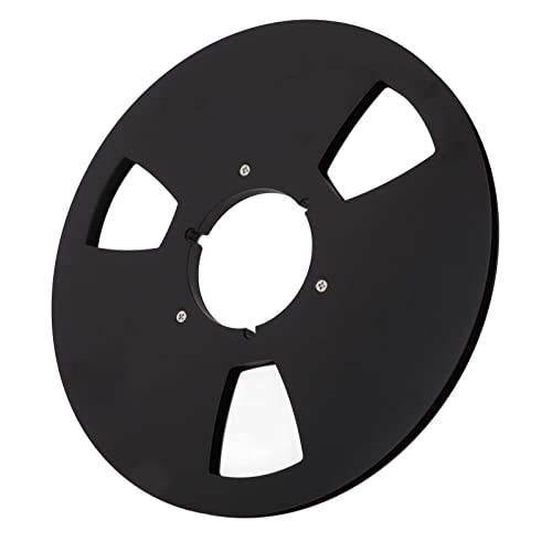 14 10 Inch Empty Tape Reel 3 Holes Easy Use Empty Disc Opening Machine Parts Recording Tape Reel Aluminum Alloy Universal for Accessory (Black)