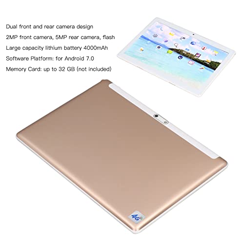 Dual Camera Tablet Silver Tablet 4000mAh Lithium Battery Front 2MP Rear 5MP 2GB RAM 32GB ROM Aluminum Alloy IPS HD Photo Touch Screen (US Plug)