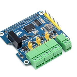 2-Channel RS485 and 1-Channel CAN Expansion Board Isolated RS485 CAN HAT (B) for Raspberry Pi 4B/3B+/3B/2B/B+/A+/Zero W/Zero WH,Multiple Protection Circuits,SPI Communication