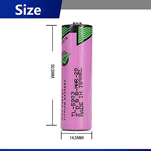 BATTEMALL 10 Pcs 3.6V 2400mAh TL-5903 AA Lithium Battery for Tadiran TL-5903 SL-360 S7-400 ER14505 TL-2100 6ES7971-0BA00