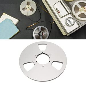 14 10 Inch Empty Tape Reel, Recording Tape Reel Convenient Aluminum Alloy Universal 3 Hole Empty Disc Opening Machine Parts for Reel Tape Recorder Accessory (Silver)