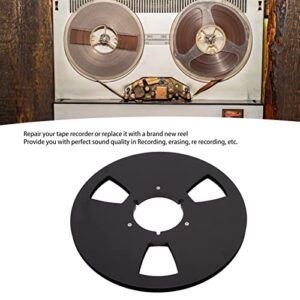 14 10 Inch Empty Tape Reel 3 Holes Easy Use Empty Disc Opening Machine Parts Recording Tape Reel Aluminum Alloy Universal for Accessory (Black)