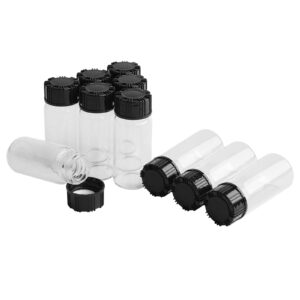 10ml 0.3oz clear glass vials with screw caps, mini empty glass bottles, liquid sampling glass bottles screwcap, leak proof sample vials, pack of 10