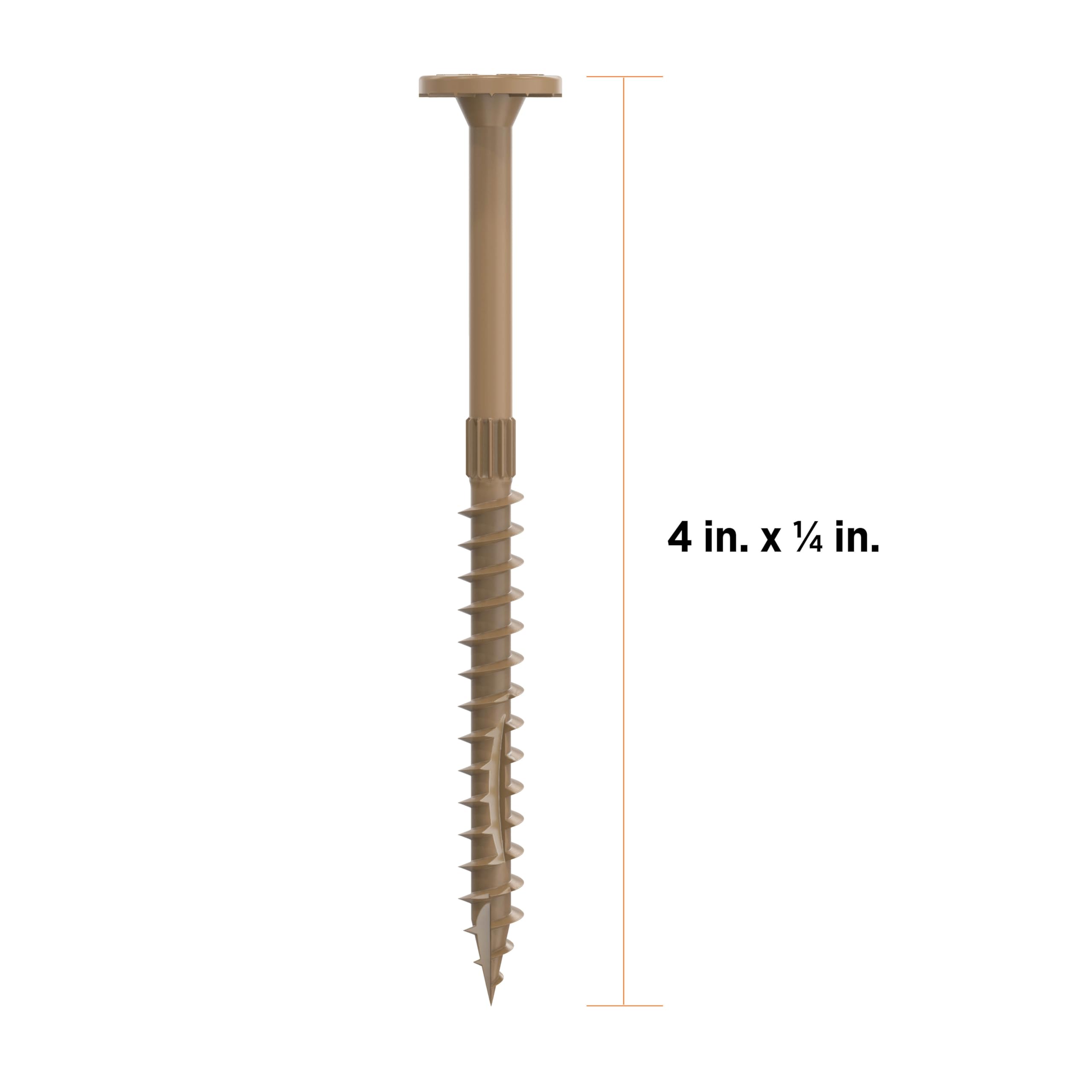 1/4" Multi-Purpose Flat Head Structural Screw - 4" x 1/4" - 10 ct (CAMO 360200)