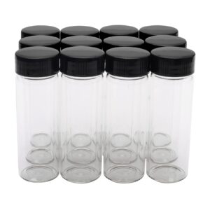 jiuwu clear glass vials 30ml empty lab vials bottles liquid sampling sample glass bottles screwcap pack of 12