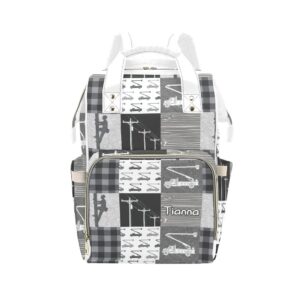 lineman patchwork diaper bags with name waterproof mummy backpack nappy nursing baby bags gifts tote bag for women