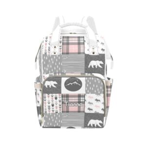 xozoty patchwork woodland bear reindeer diaper bags with name waterproof mummy backpack nappy nursing baby bags gifts tote bag for women