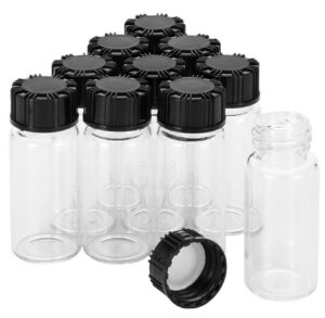 0.3 oz clear glass vials with screwcap empty bottles liquid sample glass bottles for travel, pack of 10