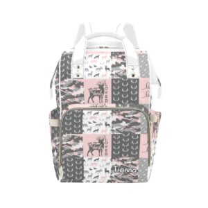 xozoty little antler man woodland pink diaper bags with name waterproof mummy backpack nappy nursing baby bags gifts tote bag for women