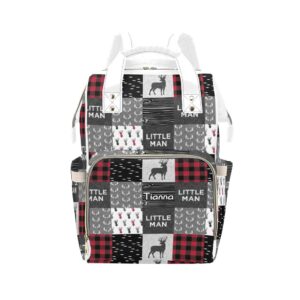 xozoty antler little man red woodland plaid diaper bags with name waterproof mummy backpack nappy nursing baby bags gifts tote bag for women