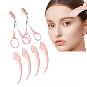 eyebrow trimmer set 6pcs eyebrow scissors with comb stainless steel eyebrow razor eyebrow eyelash hair removal accessories for women men