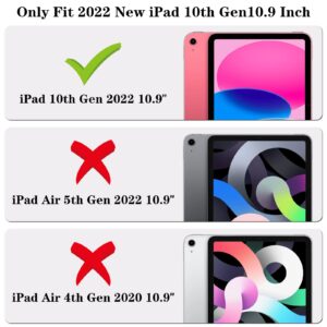 WESADN for iPad 10th Generation Case 2022 with Kickstand Silicone Fidget Bubble Case for Girls Kids Cute Rainbow Pop Protective Holder Tablet Cover for iPad 10th Gen 10.9 inch 2022