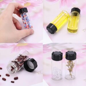 0.3 Oz Clear Glass Vials with Screwcap Empty Bottles Liquid Sample Glass Bottles for Travel, Pack of 10