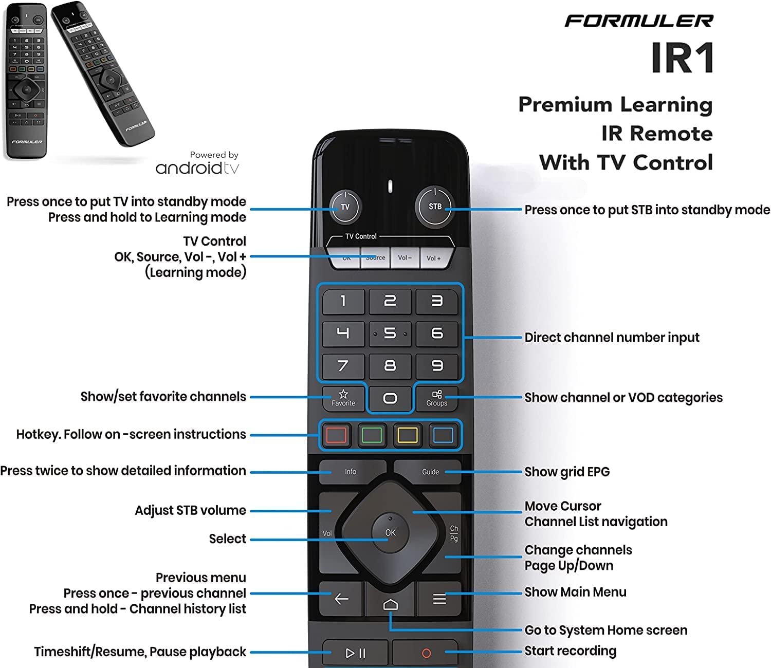 Formuler Z11 Pro Android 11 Dual Band 5G Gigabit LAN 2GB Ram 16GB ROM 4K + Extra Air Remote Keyboard Backlit + Extra Magnetic Car Mount