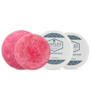 naples soap company solid shampoo & conditioner bar set – free of parabens, pthalates – handmade, ph balanced, hydrating haircare, safe & effective for all hair types – lasts 50-75 uses, sunkissed