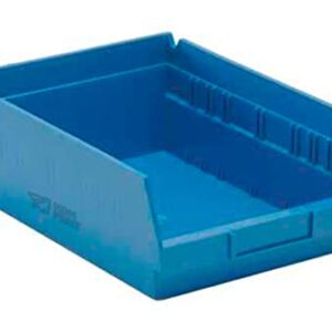 MDMprint Shelf Storage Bin, Blue, Polypropylene, 11 5/8 in L x 8 3/8 in W x 4 in H, 50 lb Load Capacity