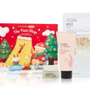 THE FACE SHOP Best Sellers Holiday Kit | Face Wash for Sensitive,Combination & Oily Skin | Organic Vegan Anti-aging Face Moisturizer | K-Beauty Skincare,Korean Skincare Set