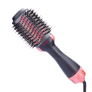 laeuokie hair dryer brush, 4-in-1 styling tool with alci safety plug, black, ceramic and nylon