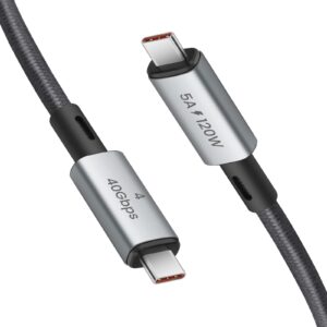 pdtxcls renkchip thunderbolt 4 cable, 3.28ft, supports 8k display/40gbps data transfer and 120w power charging,for macbook, ipad pro and other type-c devices