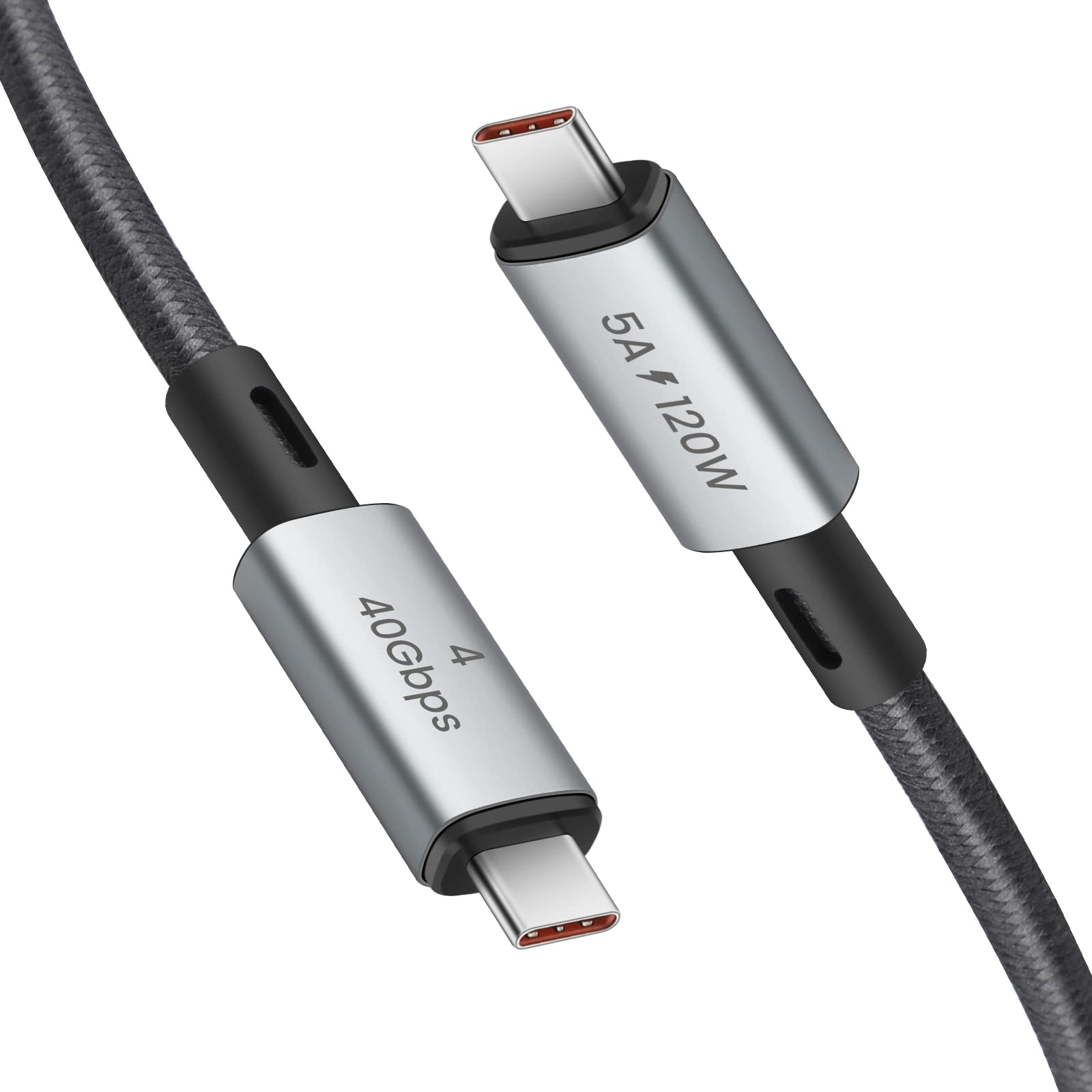 PDTXCLS Renkchip Thunderbolt 4 Cable, 3.28FT, Supports 8K Display/40Gbps Data Transfer and 120W Power Charging,for MacBook, iPad Pro and Other Type-C Devices