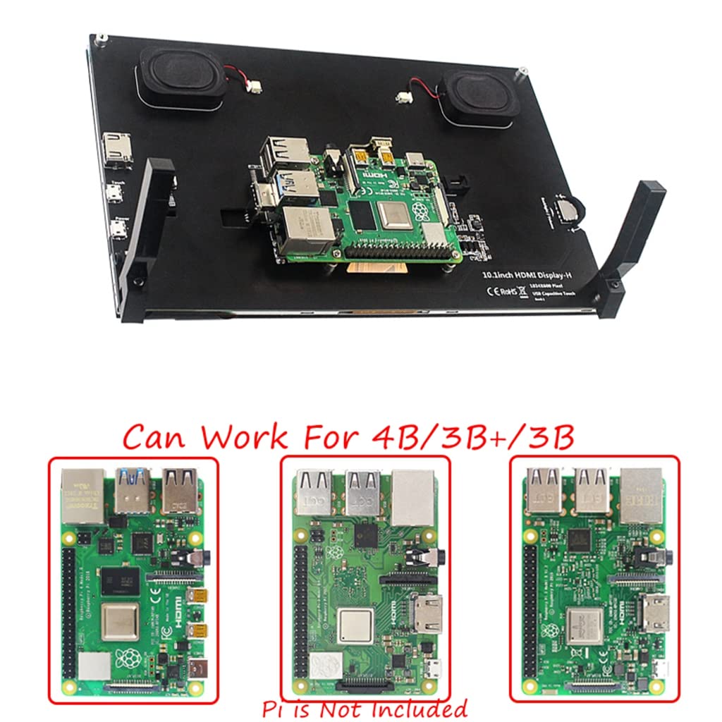 DIGISHUO 10.1 Inch Touchscreen Monitor for Raspberry Pi 4B/3B/2B | IPS FHD 1024×600| Responsive and Smooth Touch| Dual Built-in Speakers| HDMI Input| Compatible with Various Devices and OS