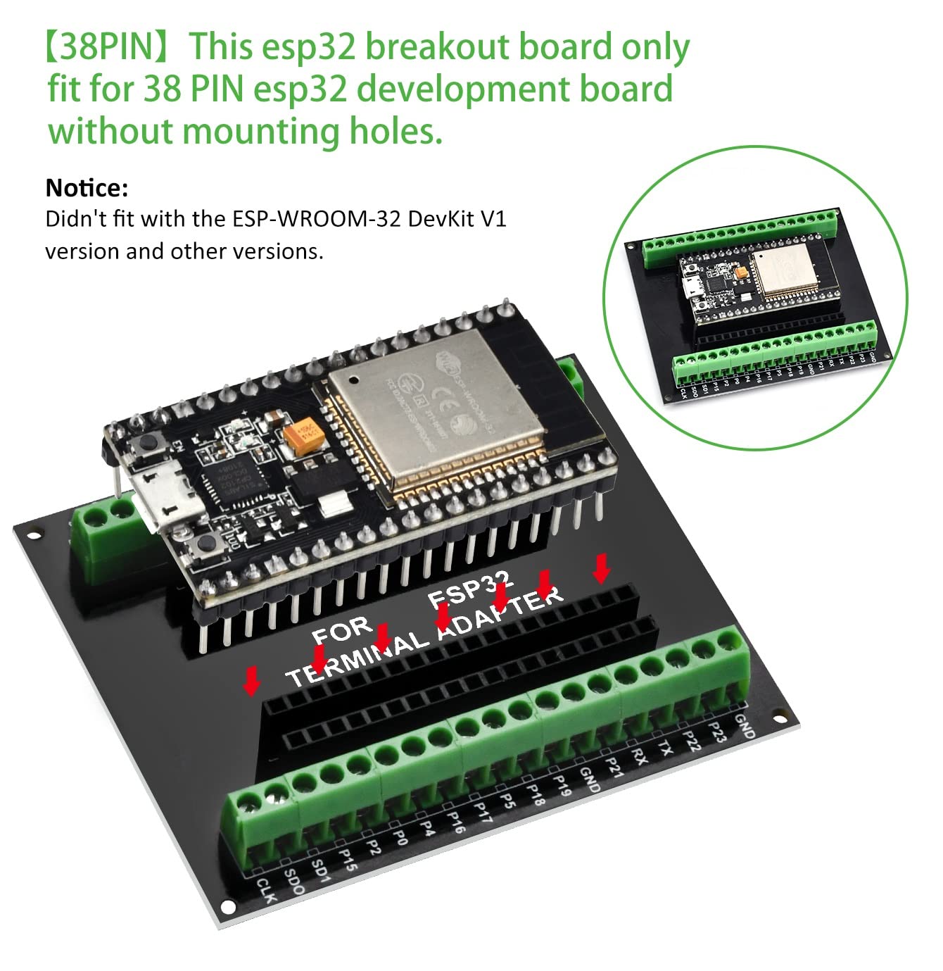 Aideepen ESP32-CAM W-BT Board+3 Pcs ESP-WROOM-32 Development Board