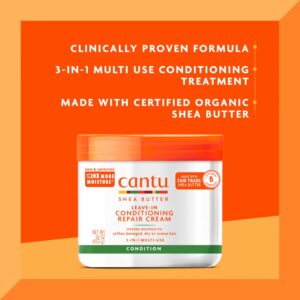 Cantu Leave-In Conditioning Repair Cream with Shea Butter, 16 oz (Pack of 2) (Packaging May Vary)