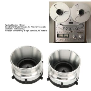 1 Pair Nab Hub Adapters, 10 Inch Opener Universal Loading Device for ReVox, for Akai, for Teac Etc Polished Aluminium Nab Hub Device