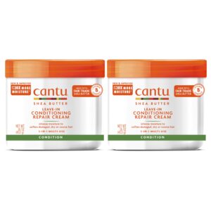 cantu leave-in conditioning repair cream with shea butter, 16 oz (pack of 2) (packaging may vary)