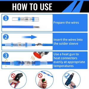 400PCS Solder Seal Wire Connectors, Sopoby Self Soldering Heat Shrink Butt Connector Solder Sleeve Waterproof Insulated Electrical Butt Splice Wire Terminals for Marine Automotive Boat Truck