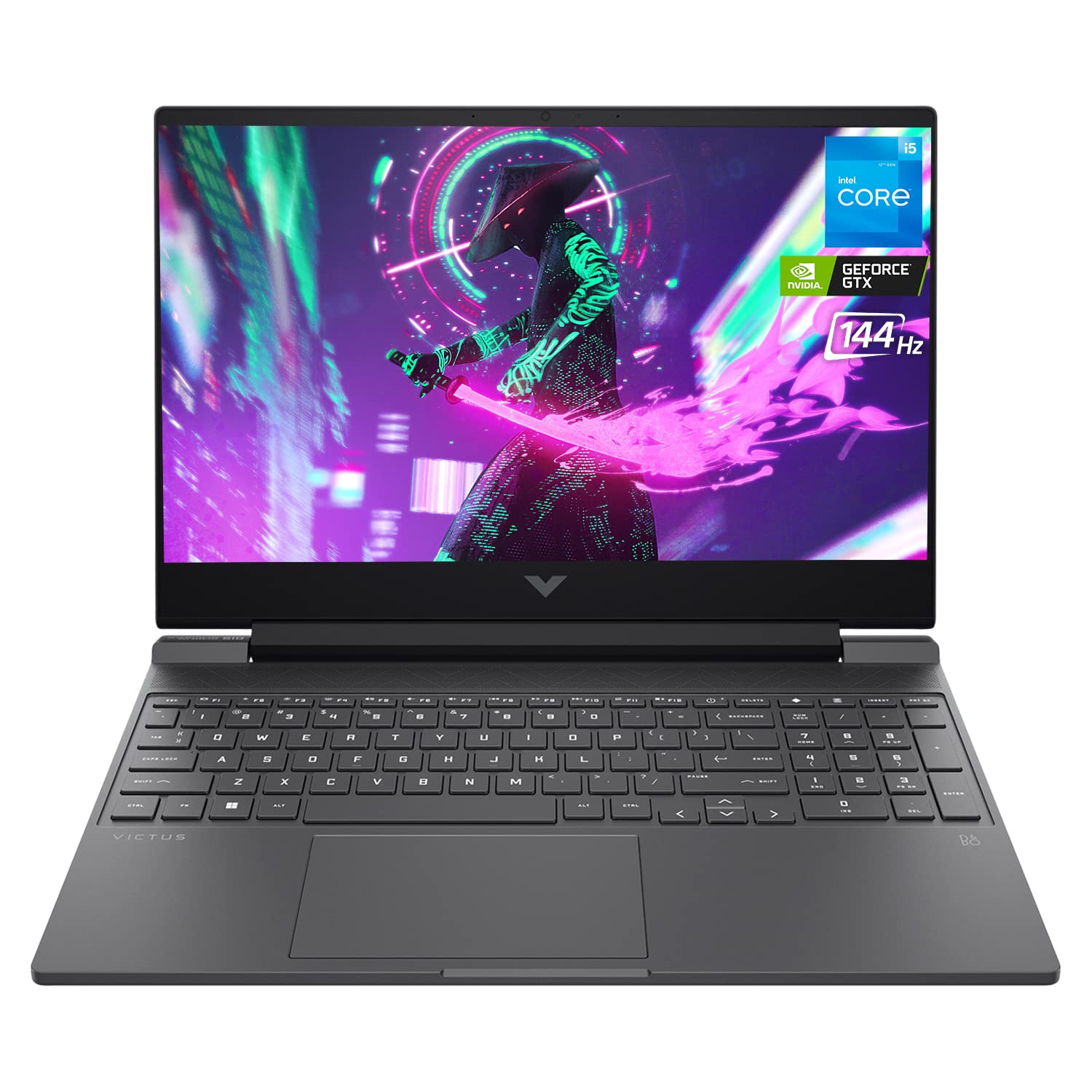 HP Victus Gaming Laptop, 15.6" FHD 144 Hz Display, 12th Gen Intel Core i5-12450H, GeForce GTX 1650 Graphics, 16GB RAM, 1TB SSD, RJ45, HDMI, SD Card Reader, Wi-Fi 6, Backlit KB, Windows 11 Home