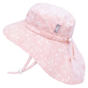 jan & jul grow-with-me adjustable wide brim baby girl sun-hat for toddler (m: 6-24 months, prairie flowers)