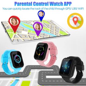 Kids Smart Watch with GPS Tracker Phone Watch w Video Chat 3-Way Calling Child GPS Watches 4G Smart Watch with SIM Slot (Black)