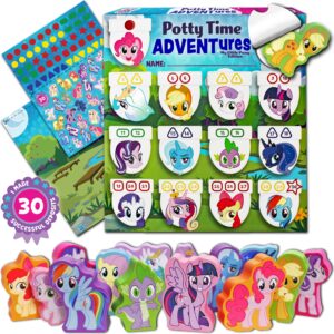 potty time adventures potty training chart by lil advents - my little pony with 14 wood block toy prizes - potty training advent game - wooden block toys, reward chart, activity board & stickers