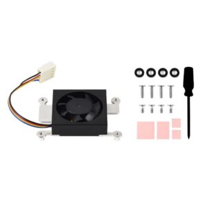 dedicated 3007 cooling fan 12v for raspberry pi compute module 4 cm4 (not include), pwm speed adjustment, low noise, with thermal tapes