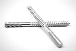 1/2-13 x 6 coarse thread hanger bolt plain center low carbon steel zinc plated pk 100