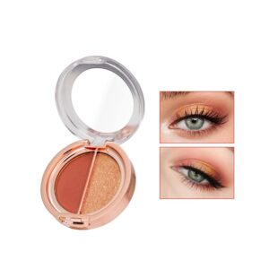 timipoo double color eye shadow, high pigment eye makeup palette, matte shimmer metal eye shadow powder, waterproof and durable color eye shadow (01#sunset orange)