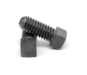 5/16-18 x 3/8 coarse thread square head set screw cup point low carbon steel plain finish pk 100