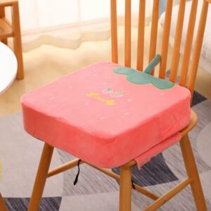 toddler booster seat for dining double straps washable portable thick chair increasing cushion for baby kids (watermelon red-10cm)