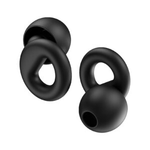 noise canceling earplugs for sleep and concentration– new flexible earplugs for better attenuation – 2 pair reusable –deal for side sleepers &noise sensitive person – 27db noise cancellation–black