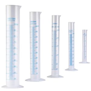 fomiyes measuring cups plastic 5pcs plastic measuring cylinder set-50ml/100ml/250ml/500ml/1000ml graduated cylinder safety cylinder for laboratory liquid measuring cups