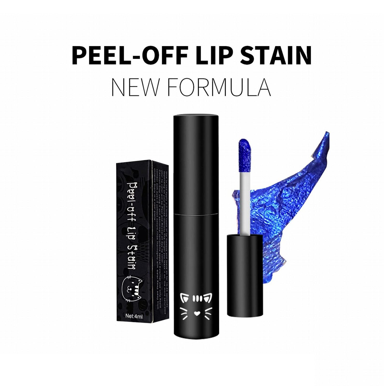 5 Colors Lip Stain, Peel Off Lip Stain Lip Tint, Tear Off Lipstick Waterproof Long Lasting Peel Reveal Lip Stain, Tattoo Color Lip Gloss, Non-stick Cup Lip Stain Tint Lip Makeup for Women Girls